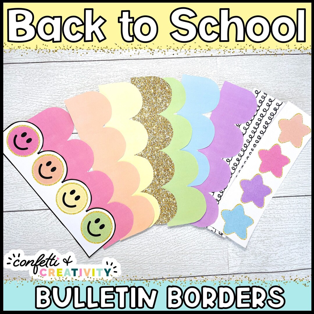 PRINTABLE Back to School Bulletin Board Borders | Bulletin Board ...