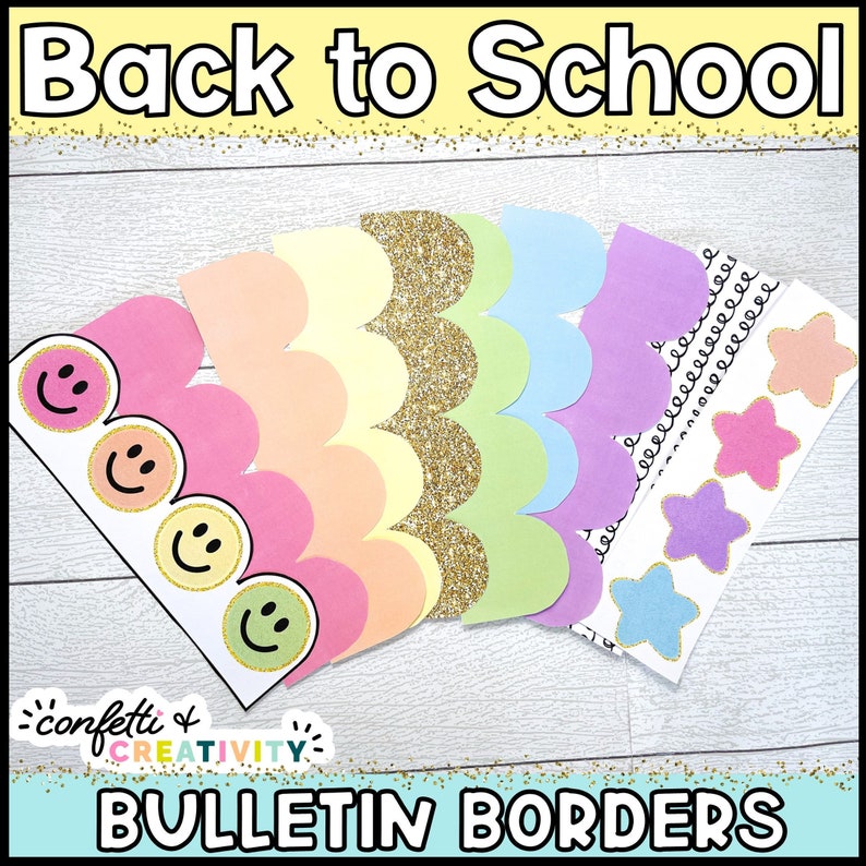 PRINTABLE Back to School Bulletin Board Borders Bulletin - Etsy