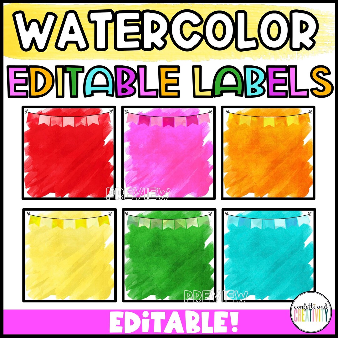 Editable Classroom Labels: Printable Colorful Decor (digital Download ...