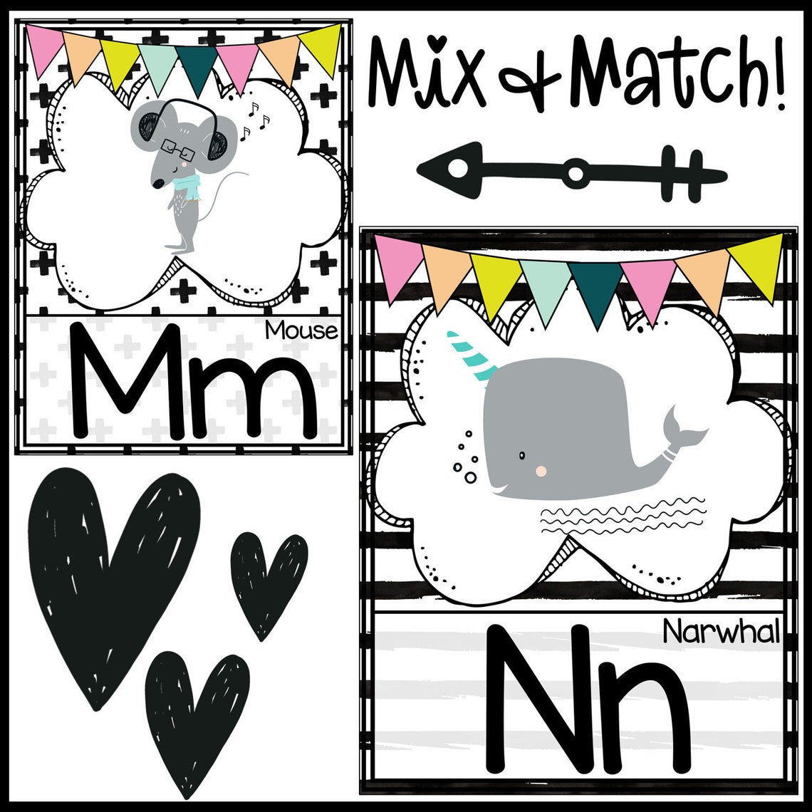 Bold Brights Classroom Alphabet Posters Alphabet Display - Etsy