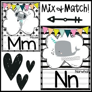 Bold Brights Classroom Alphabet Posters | Alphabet Display | Animal ...