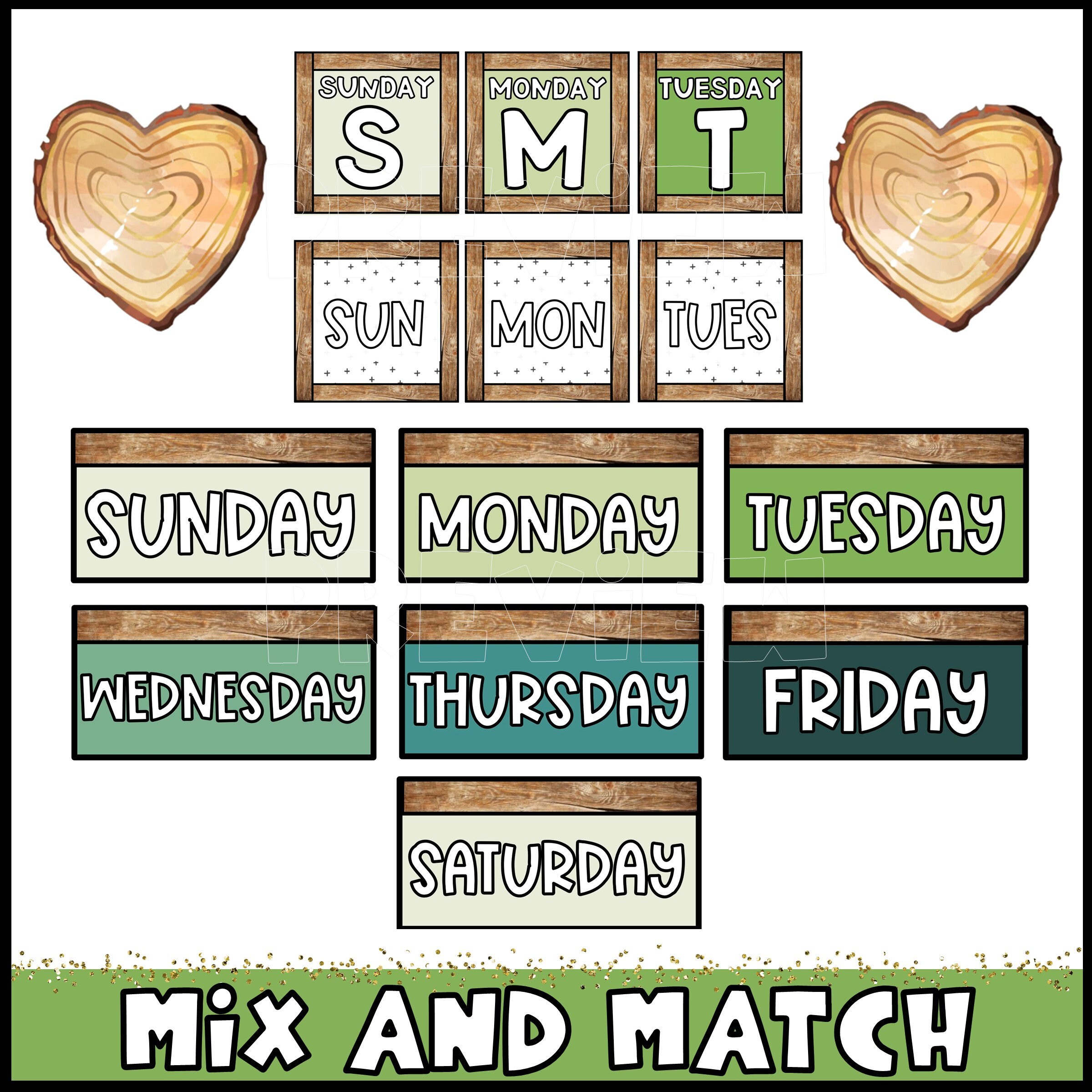 Nature Classroom Calendar Pack: Pocket Chart Calendar (digital Download ...