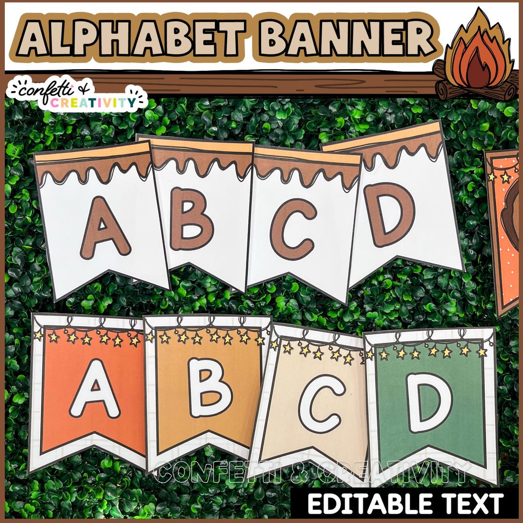 Camping Alphabet Banner: Rustic Classroom Decor (digital Download ...