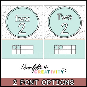 Classroom Number Posters With Ten Frames 0-20 | Neutral Classroom Decor ...