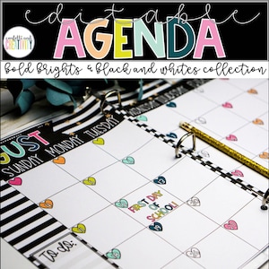 Bright Classroom Decor Bundle: Black & White Theme (digital Download ...