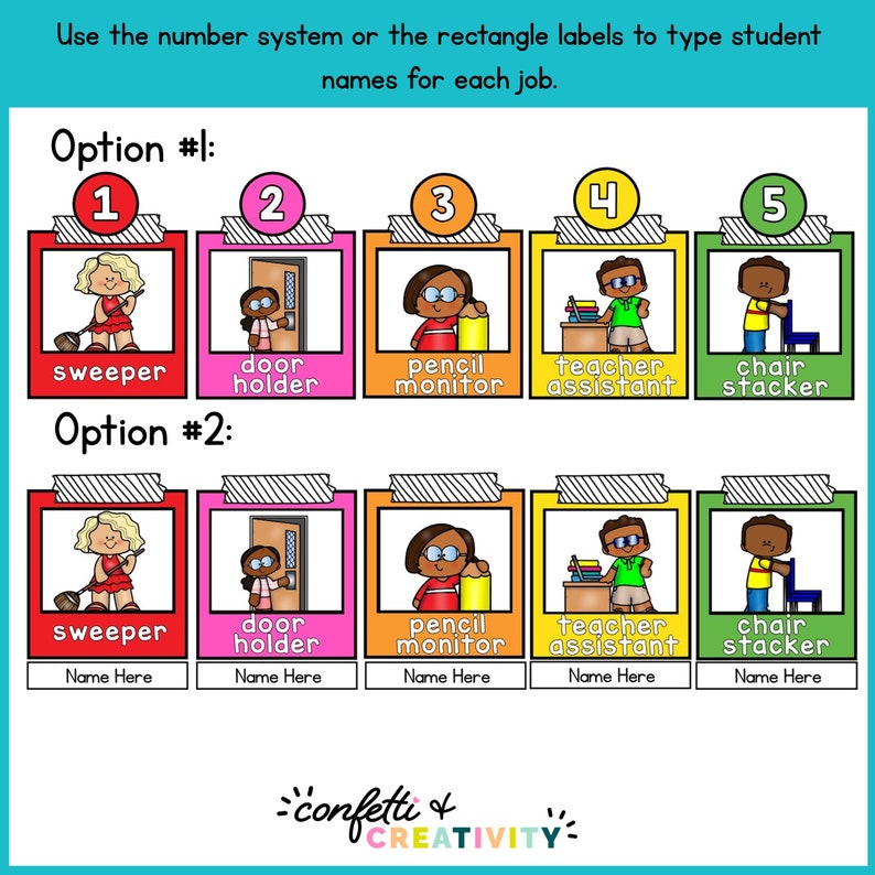 Elementary Classroom Jobs Chart: Editable Decor (digital Download ...