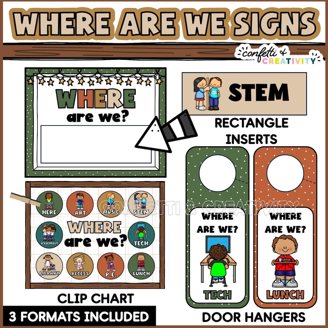 Camping Where Are We Classroom Door Signs: Editable, Rustic Decor ...
