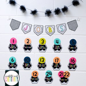 Bold Brights Classroom Jobs Display | Editable Classroom Jobs ...