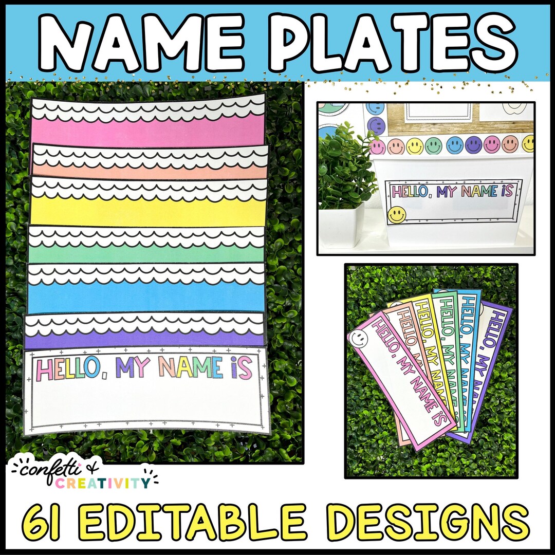 Bright Student Desk Plates | Student Name Tags | Desk Name Plates for ...