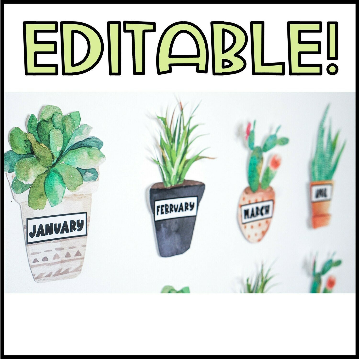 Plant Classroom Birthday Chart: Botanical Decor (digital Download) - Etsy
