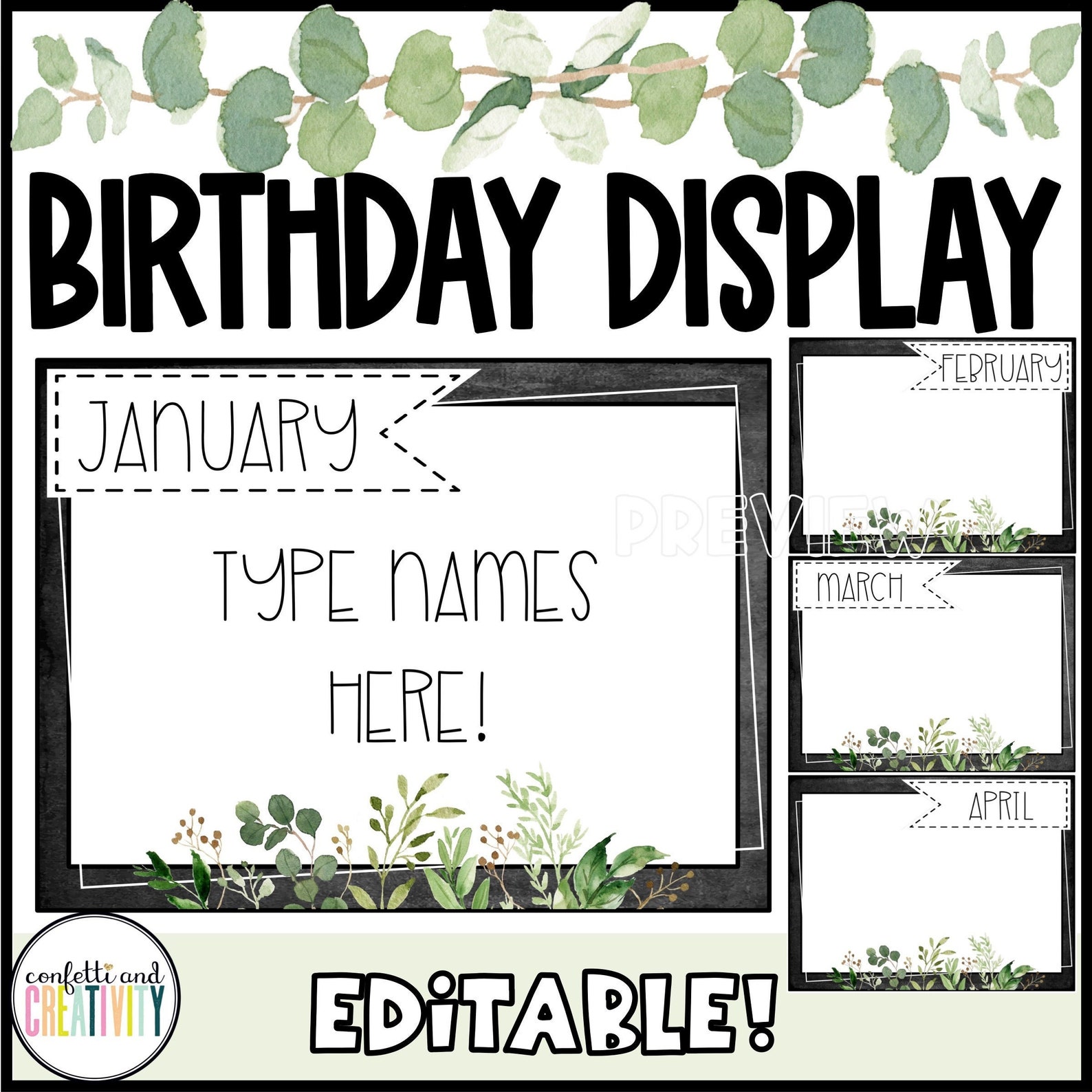 Modern Farmhouse Classroom Birthday Display Classroom - Etsy