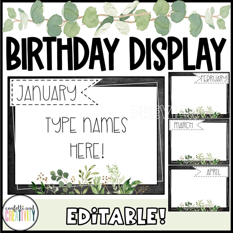Modern Farmhouse Classroom Birthday Display Classroom - Etsy