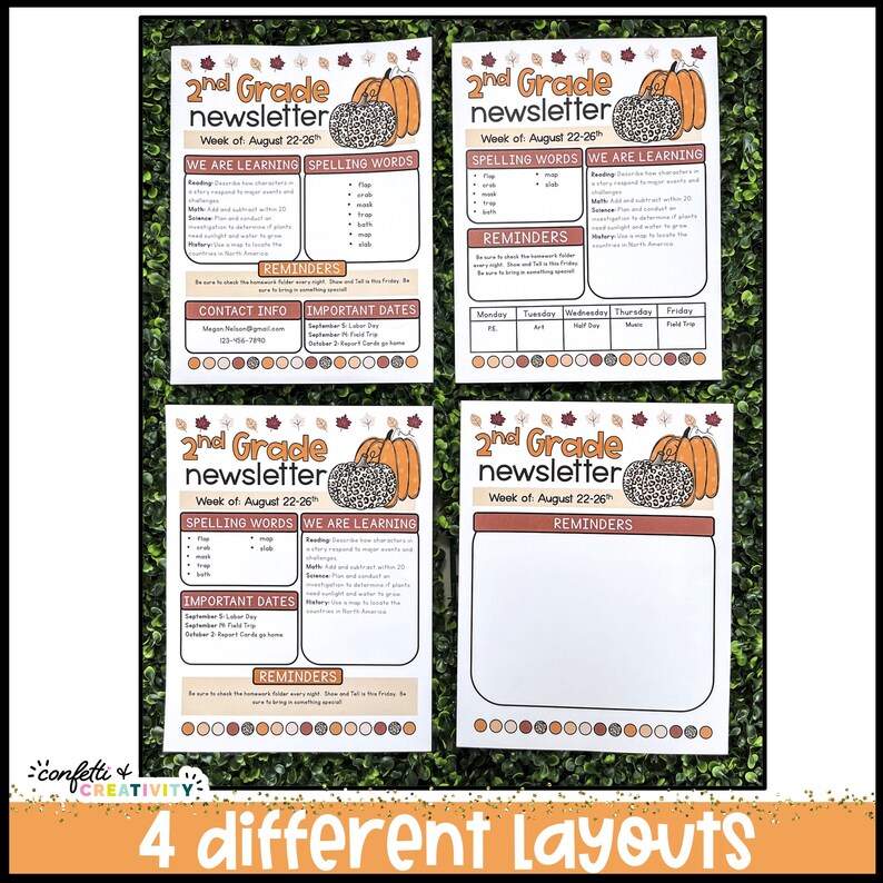 EDITABLE Fall Classroom Newsletter Teacher Newsletter - Etsy