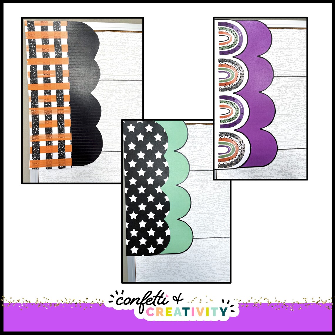 PRINTABLE Halloween Bulletin Board Borders Halloween - Etsy