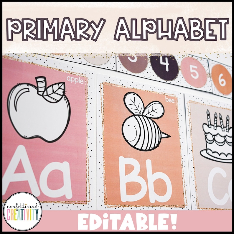 Boho Neutral Classroom Alphabet Posters Alphabet Display - Etsy