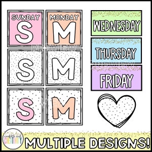 Pastel Classroom Calendar Pack: Pocket Chart & Flip Calendar (digital ...