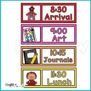 Watercolor Daily Schedule Cards Editable Classroom Schedule Elementary ...