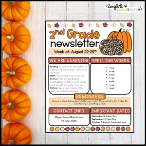 Editable Fall Classroom Newsletter Template (digital Download) - Etsy