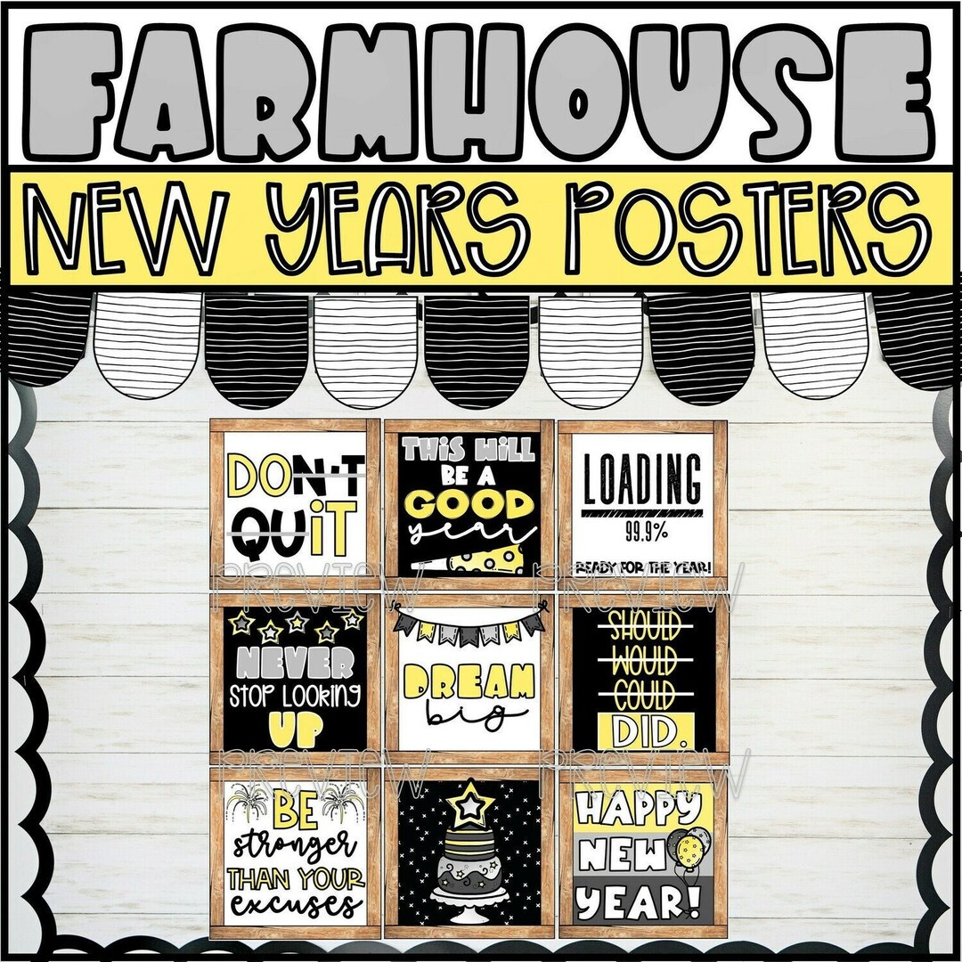 Classroom New Year Posters: January Bulletin Board Decor (digital ...