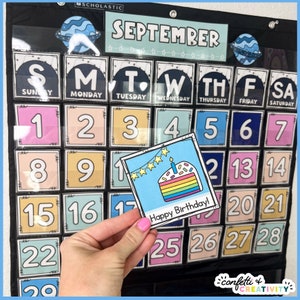Space Classroom Calendar Pack | Pocket Chart Calendar Cards | Flip ...