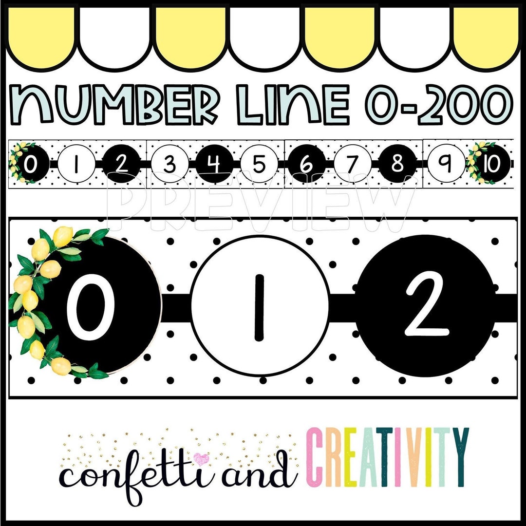Lemon Classroom Number Line | Lemon Farmhouse Classroom Decor | Number ...