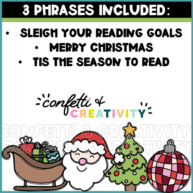 Christmas Classroom Door Decor Kit: Reindeer & Reading Theme (digital ...