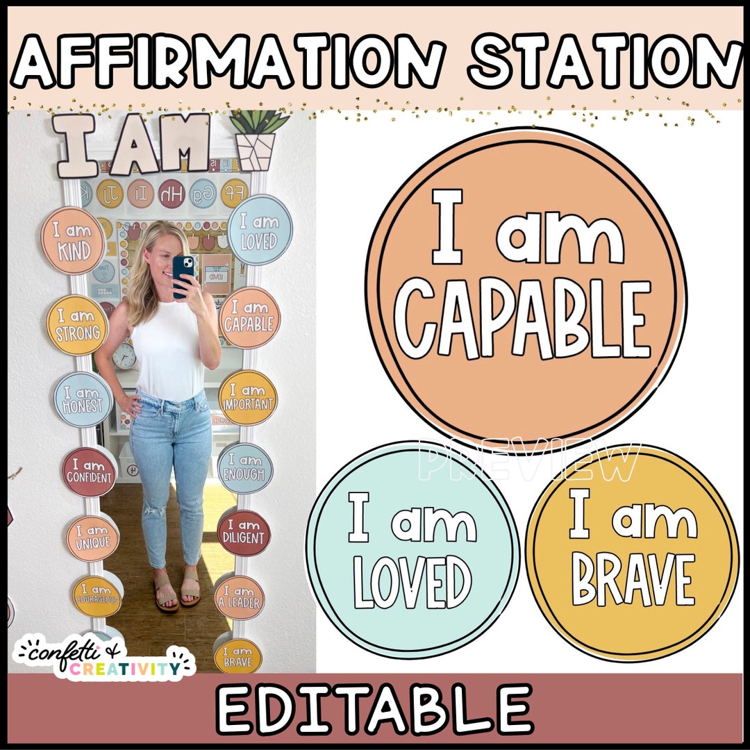 Affirmation Station for the Classroom | Neutral Classroom Decor ...