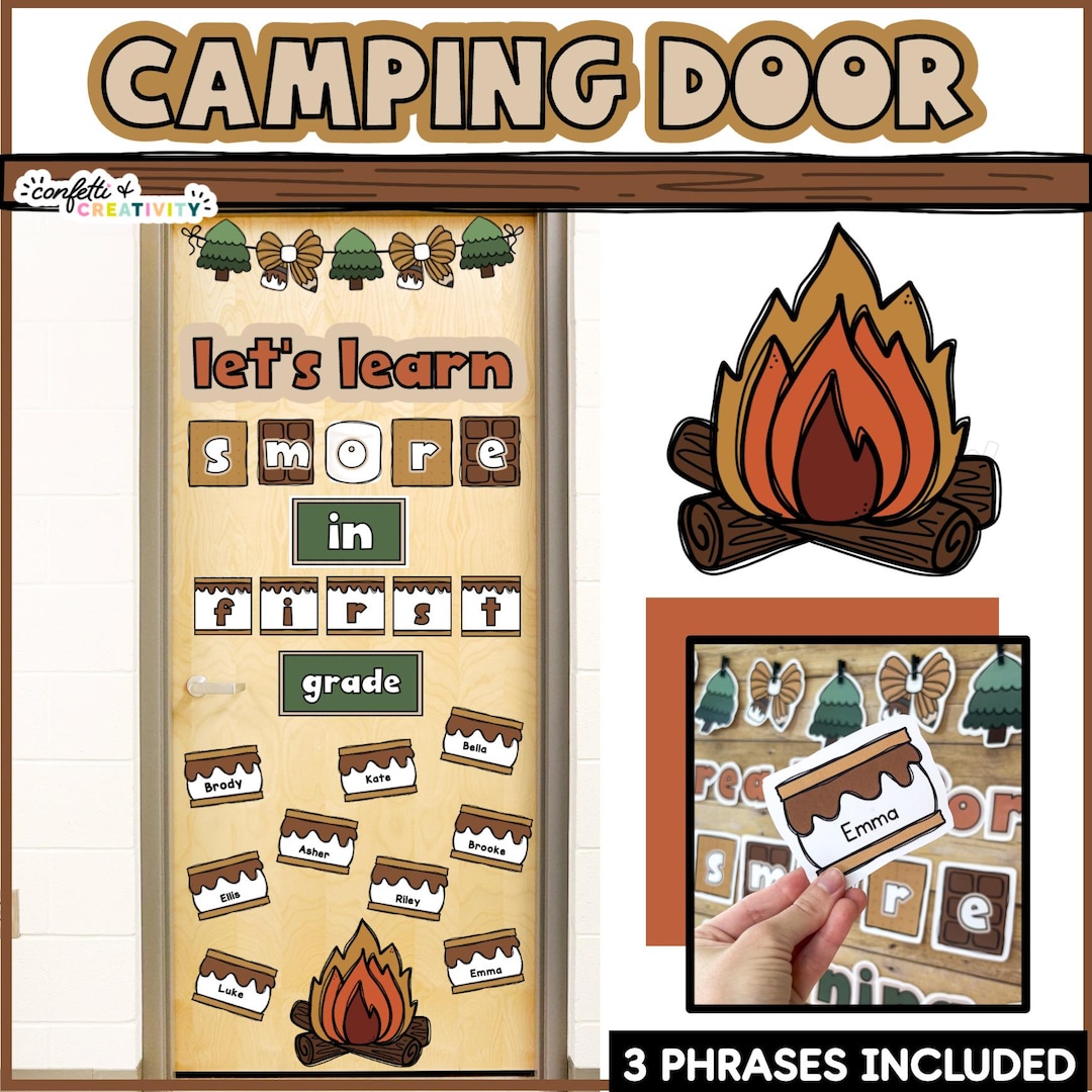 S'mores Classroom Door Display: Camping Theme Decor (digital Download ...