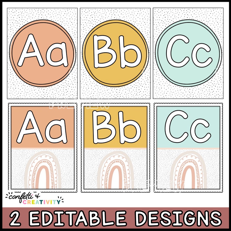 Neutral Classroom Alphabet Posters: Cursive & Standard (digital ...