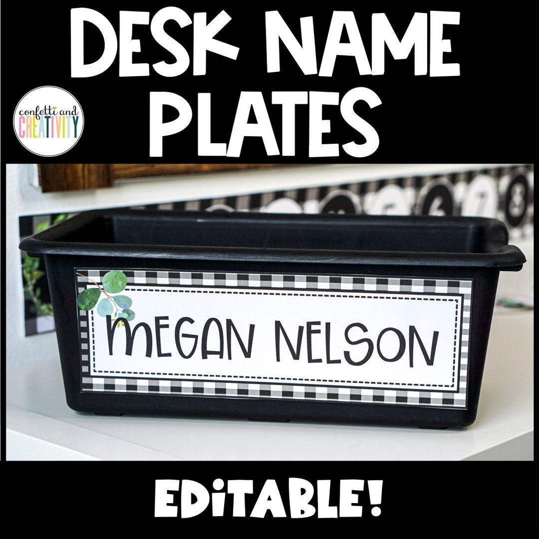 Farmhouse Student Desk Name Plates: Editable Classroom Decor (digital ...