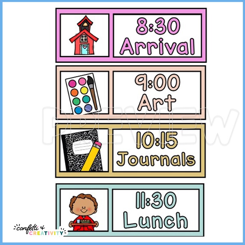 Visual Schedule Cards: Elementary Classroom Decor (digital Download) - Etsy