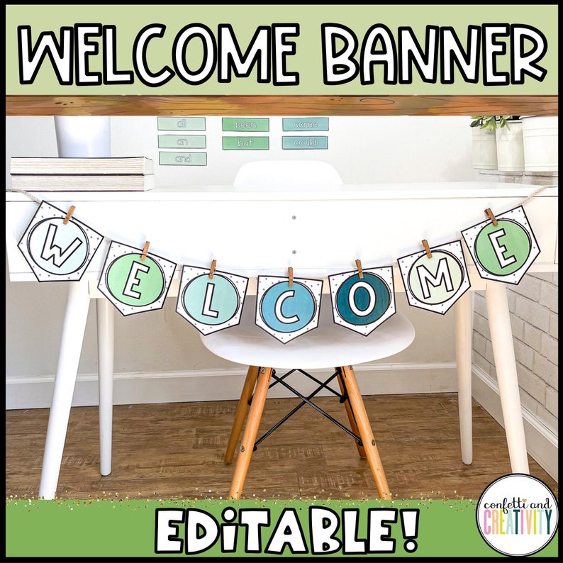 Editable Classroom Welcome Banner Nature Classroom Decor - Etsy