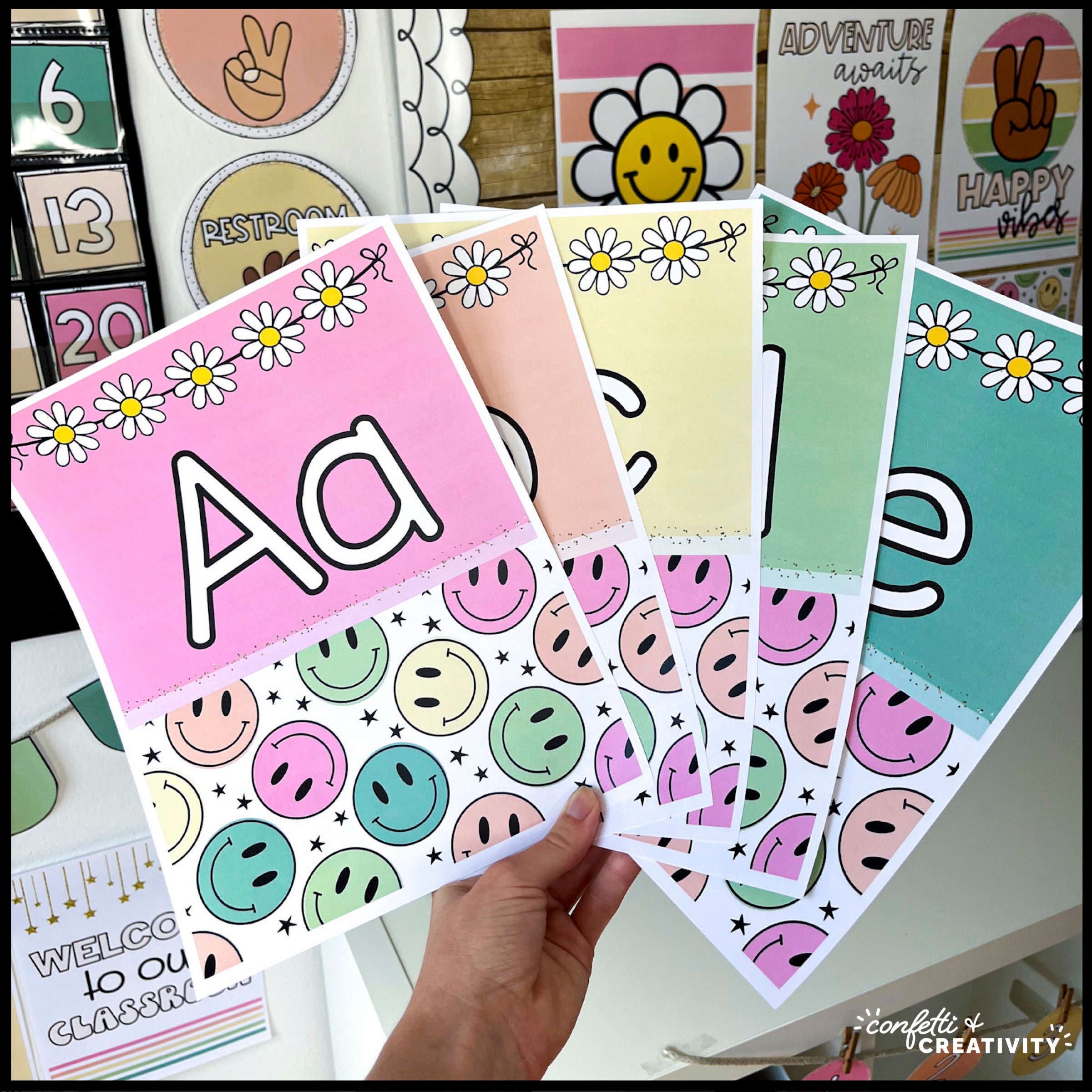 Retro Alphabet Classroom Posters: A-Z Printable Decor (digital Download ...