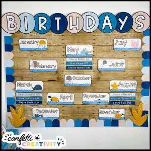 Ocean Classroom Birthday Display | Classroom Birthday Board | Birthday ...