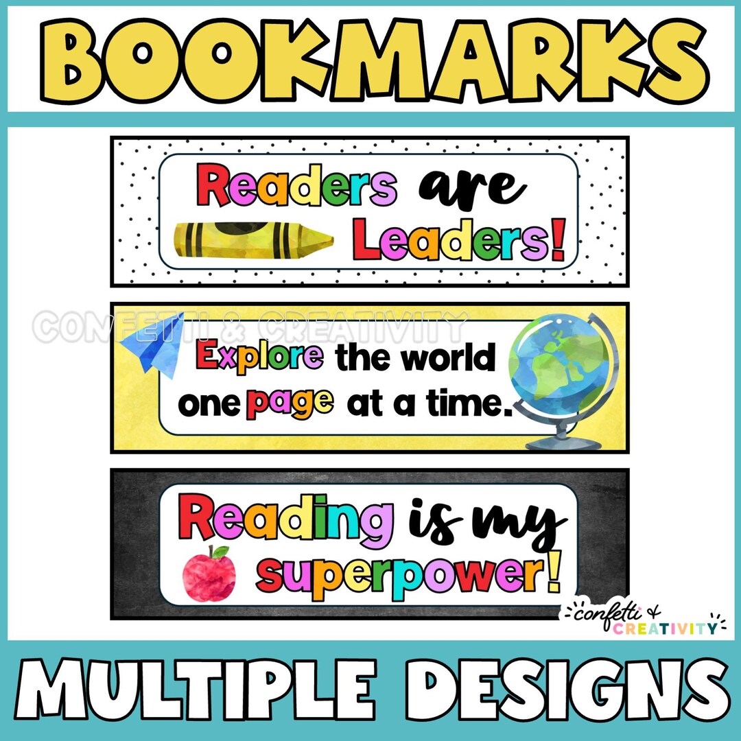 Watercolor Themed Student Bookmarks | Classroom Reading Bookmarks ...