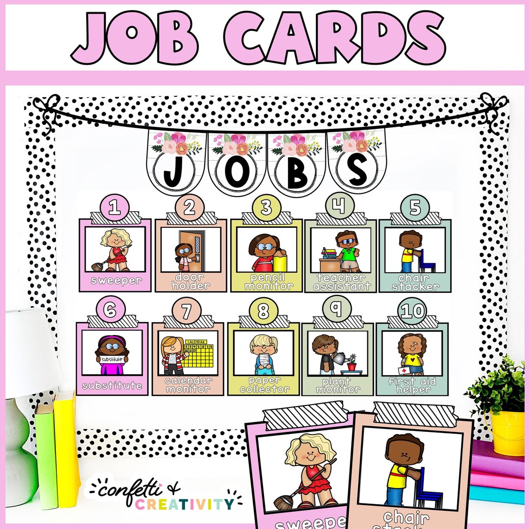 Floral Farmhouse Classroom Jobs Chart: Editable Display (digital ...