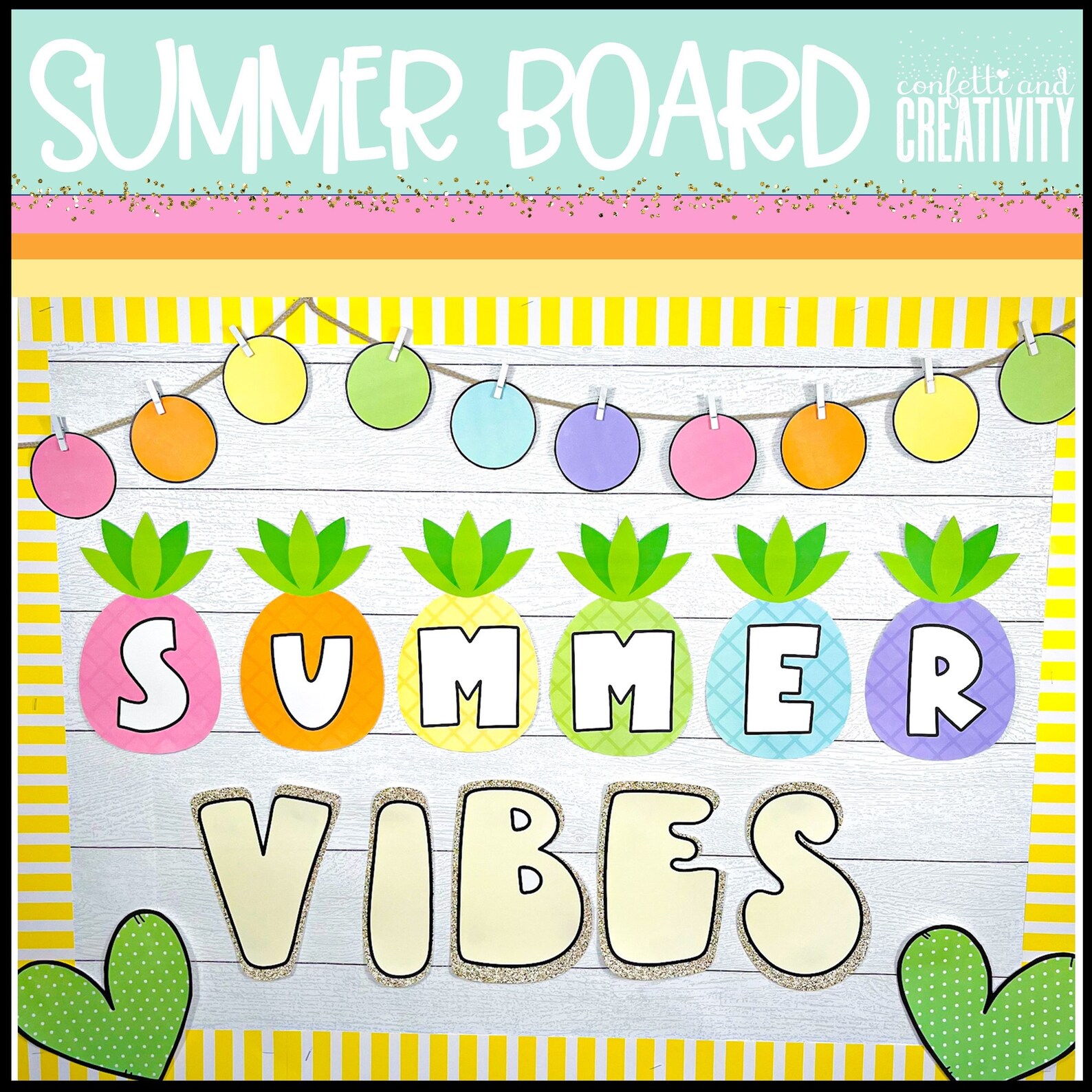 SUMMER Bulletin Board Pineapple Summer Bulletin Board - Etsy