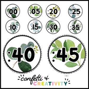 Farmhouse Classroom Clock Labels: 5-minute Intervals (digital Download ...