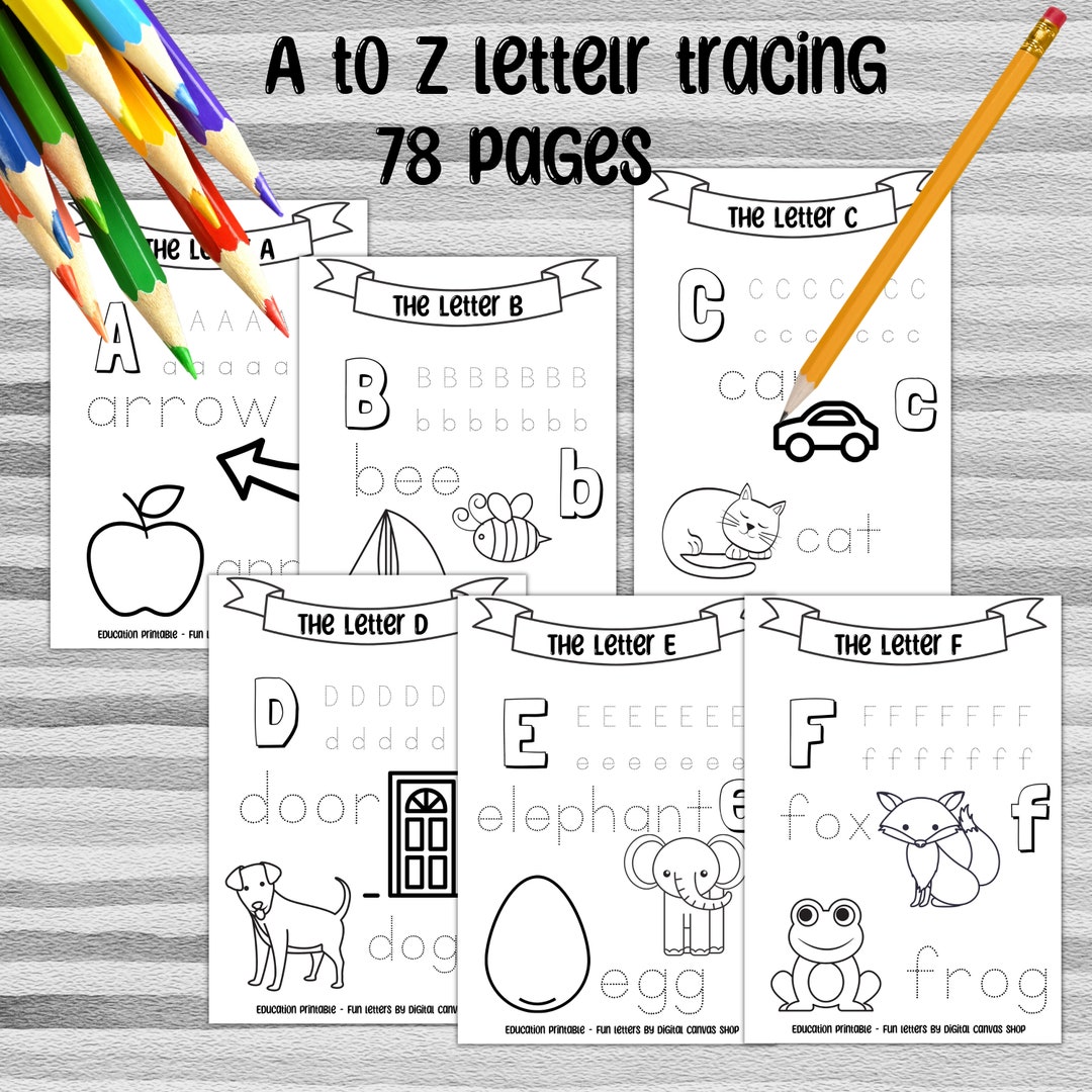 Printable Worksheet, ABC Letter Tracing, Colouring Book, Preschool ...