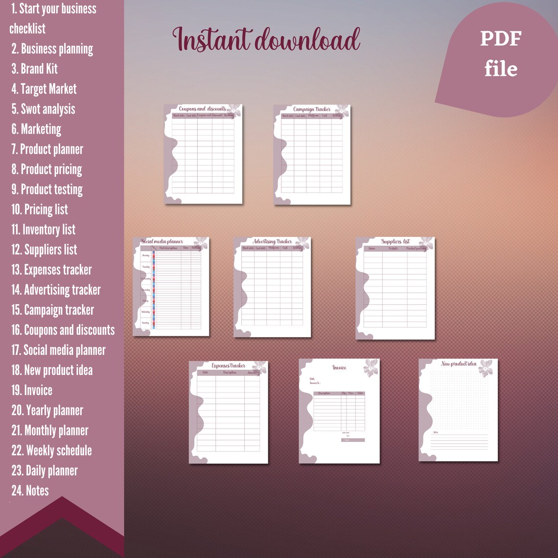 Business Planner Printable Business Planner PDF Business - Etsy