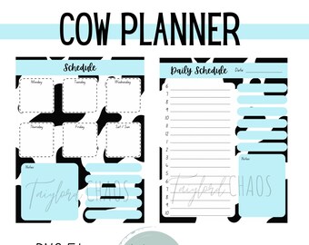 Cow Print Weekly Planner - Etsy