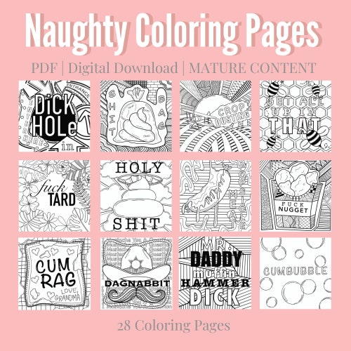 Adult Coloring Pages Swear Word Colouring Pages 20 Printable - Etsy