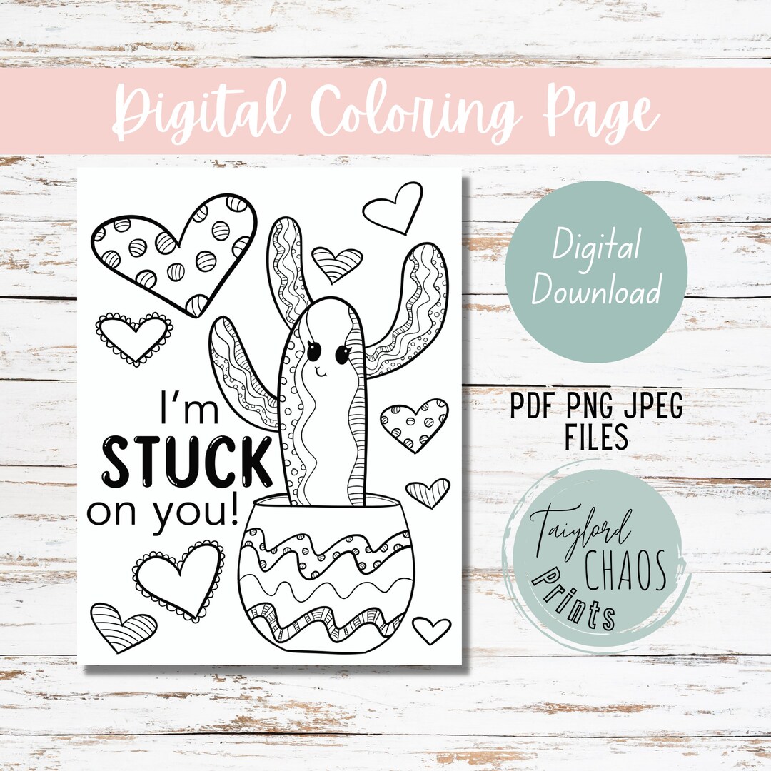 Coloring Pages Printable Pdf Cactus Coloring Pages - Etsy