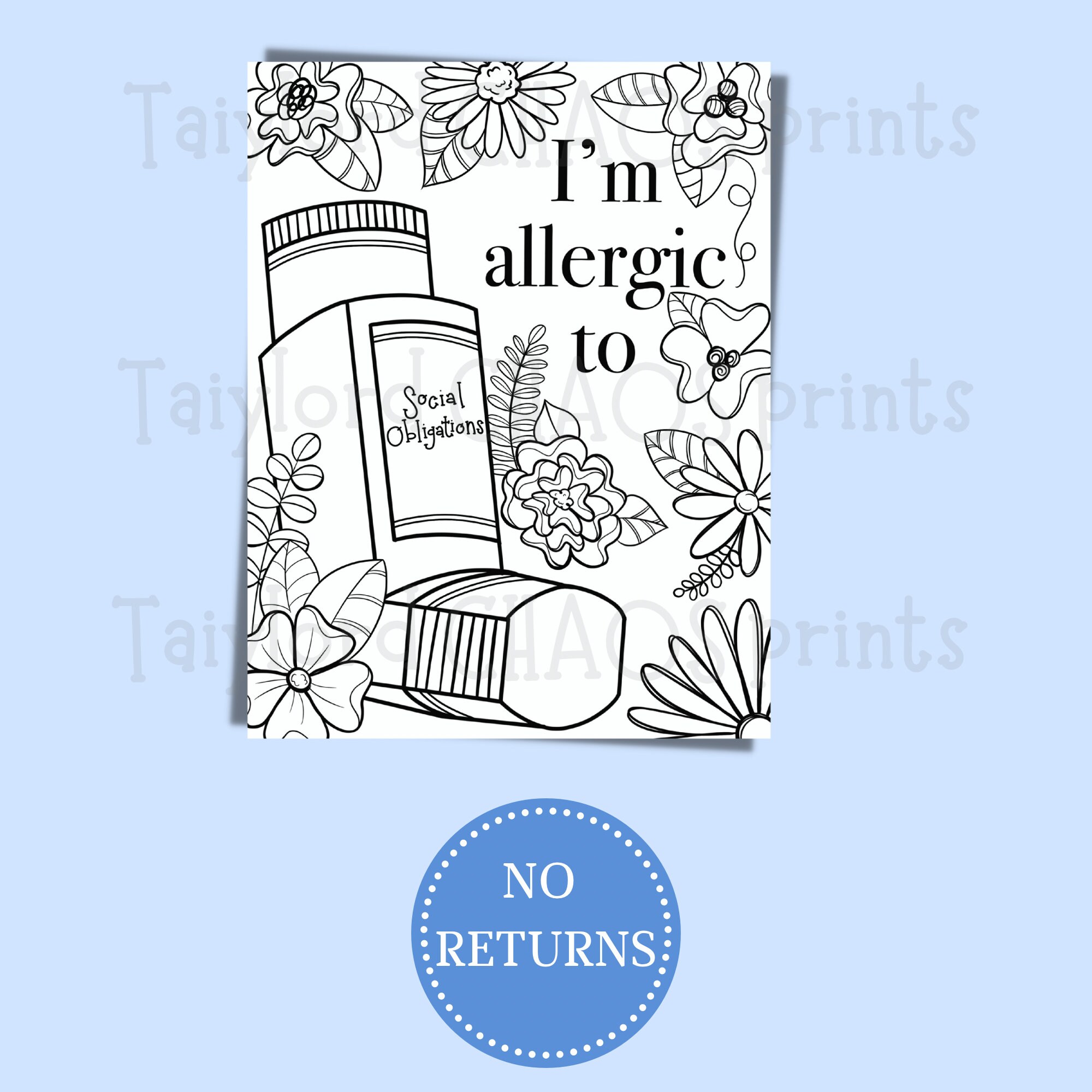 Introvert Coloring Page - Etsy