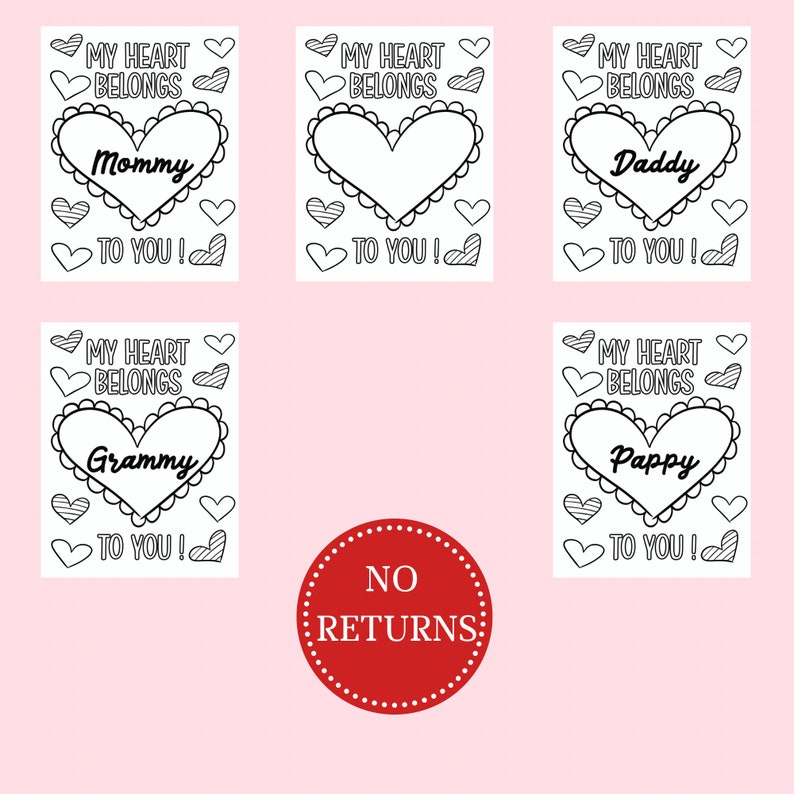 KIDS Valentines Day Coloring Pages Bundle Printable - Etsy