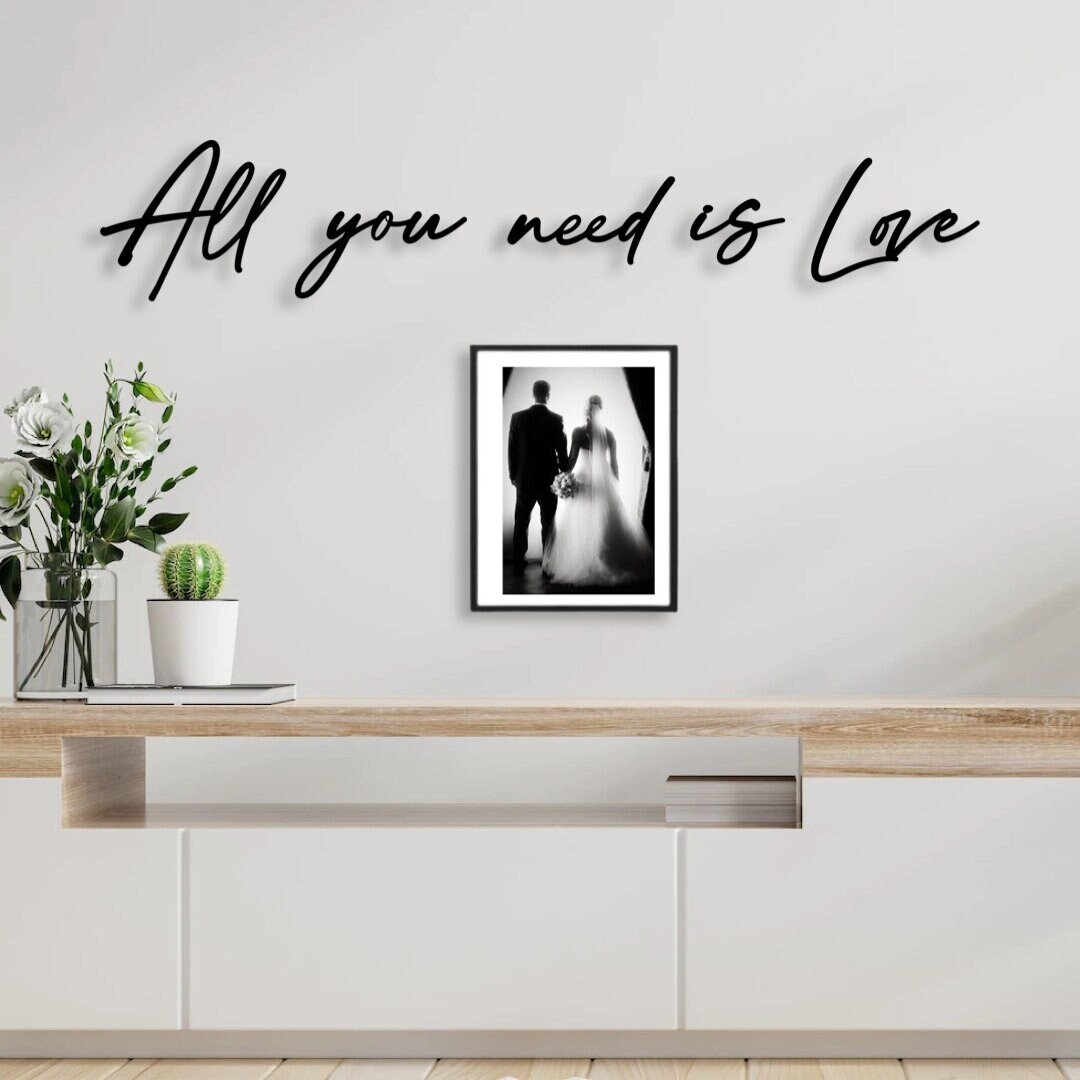3D Lettering Made of Wood All You Need is Love Photo Wall Image Gallery ...