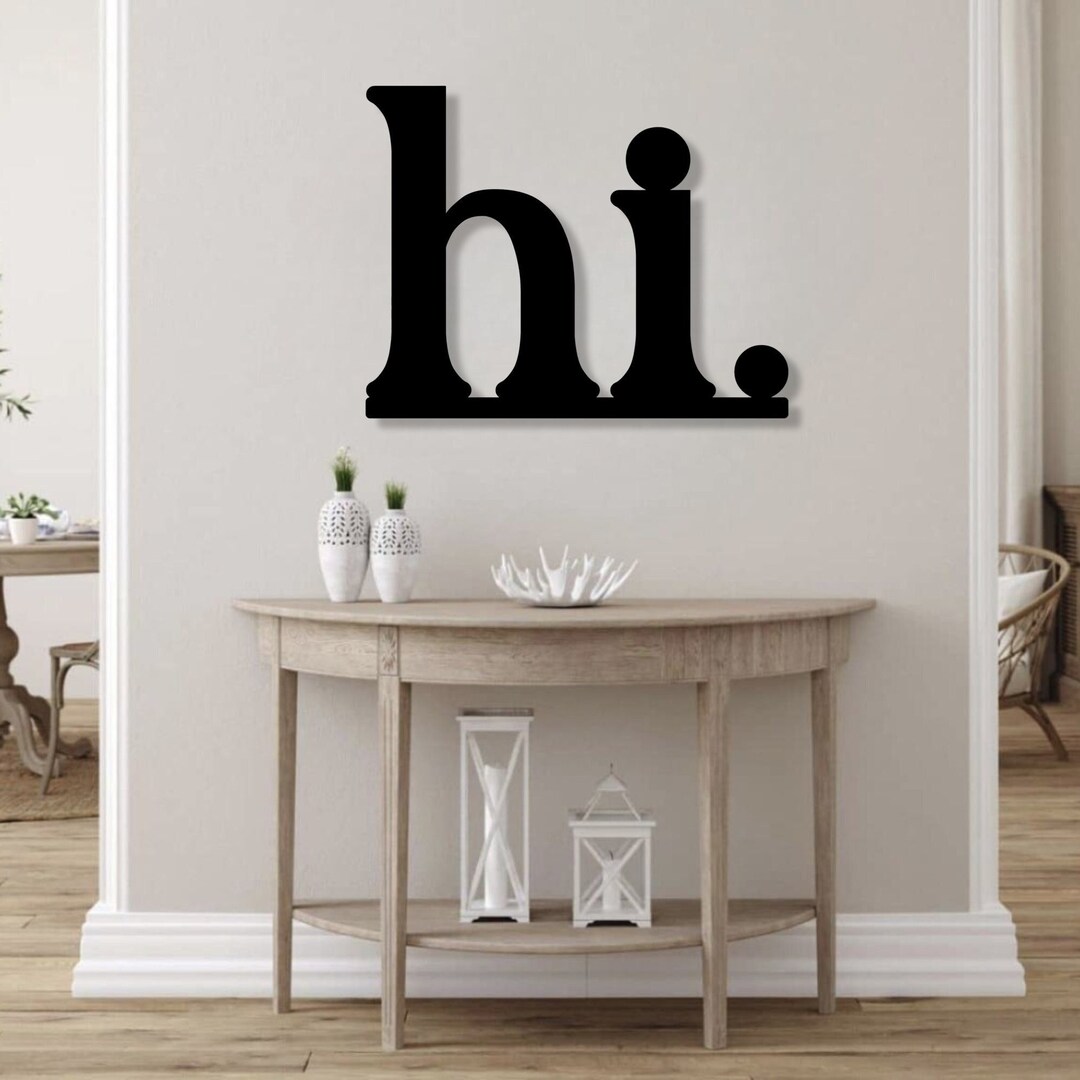 3D Wooden Lettering L Hi Welcome Sign Wall Decoration Entrance Hallway ...