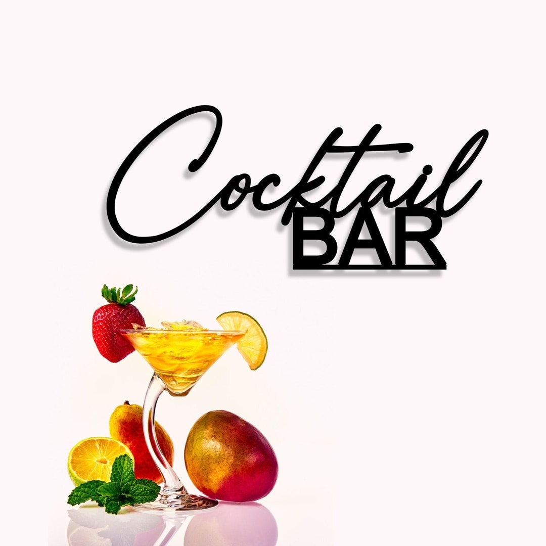 Wall Decoration Bar Cocktail Bar 3D Wooden Lettering Door Hanger ...