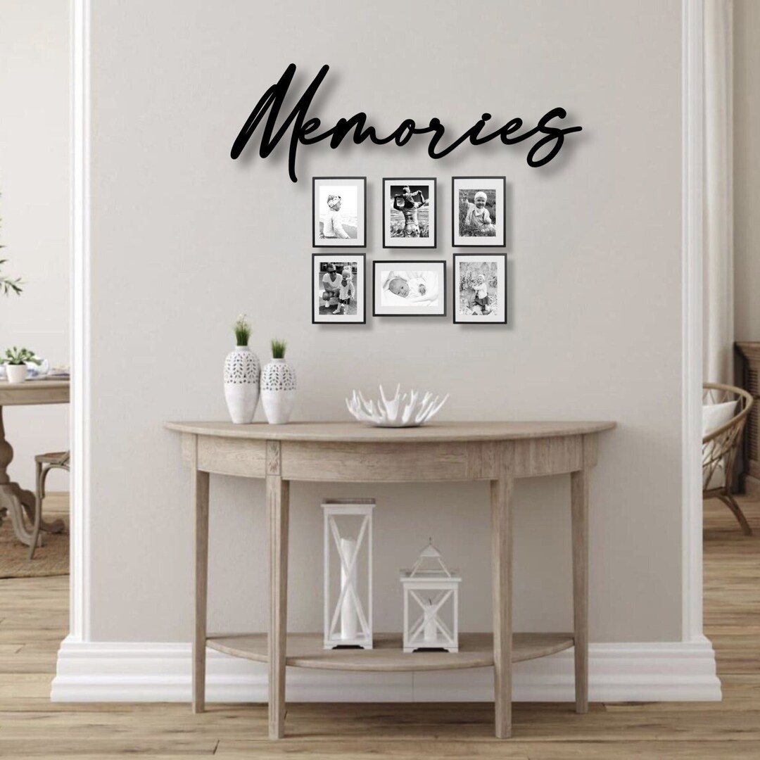 Wall Decoration Photo Wall 3D Lettering Made of Wood Memories Living ...