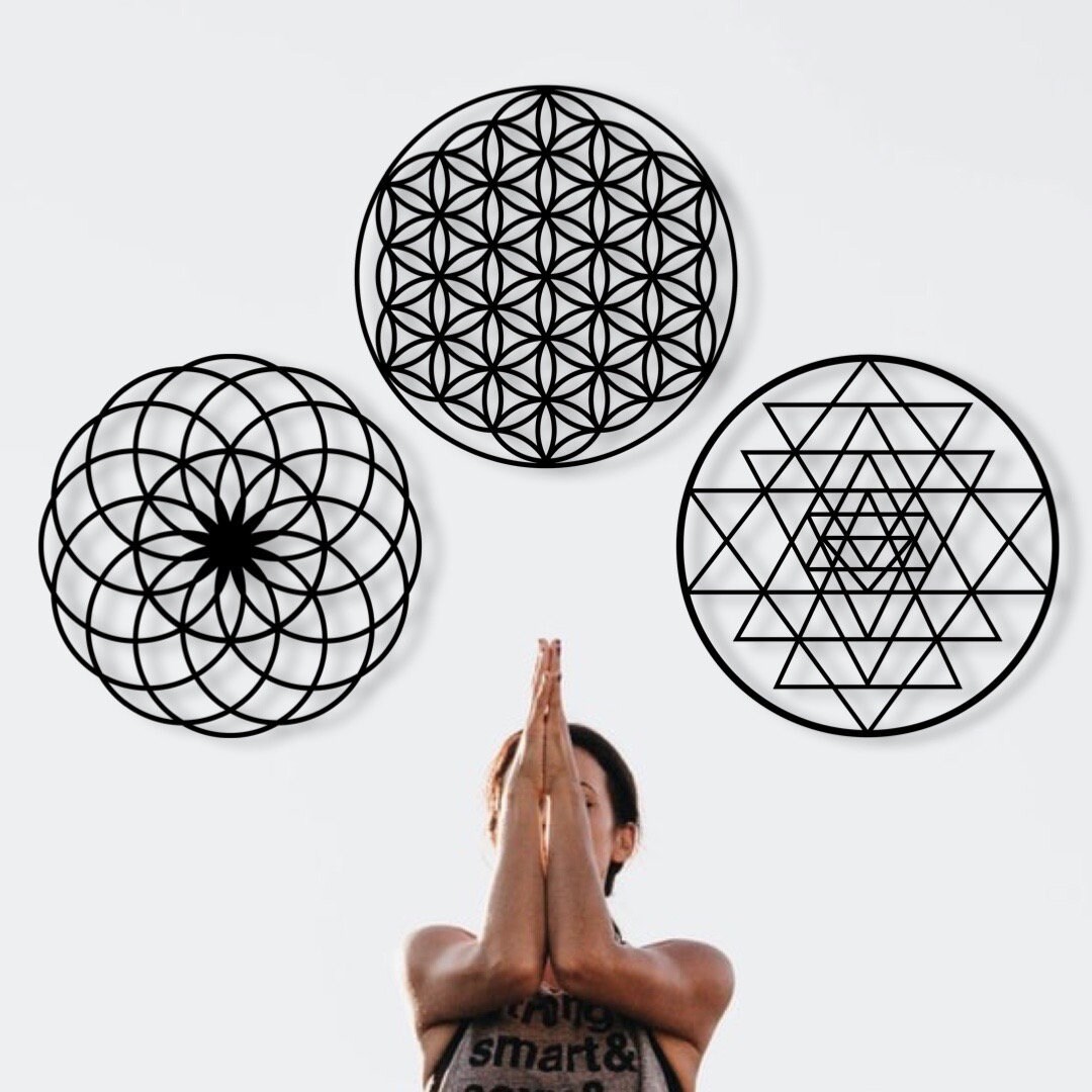 Wall Decoration Torus Flower of Life Sriyantra Modern Wooden Decoration ...